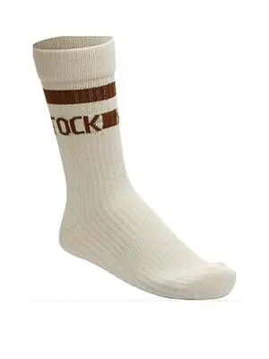 Pink BIRKENSTOCK Stripe Cotton Crew Socks Beige