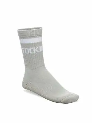 Pink Birkenstock Stripe Cotton Crew Socks - Grey