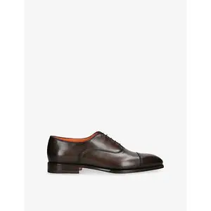 Santoni Leather Oxford Shoes - Mid Brown