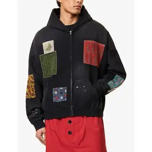 FOUND Tapestry Patchwork Cotton Hoody