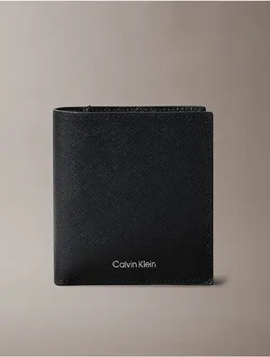 Calvin Klein Refined Saffiano Slim Bifold Wallet - Black