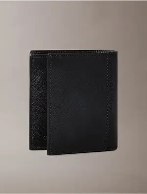 Calvin Klein Refined Saffiano Slim Bifold Wallet - Black