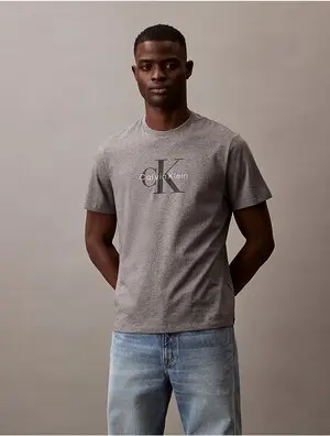 Calvin Klein Monologo Tee - Med Grey Heather