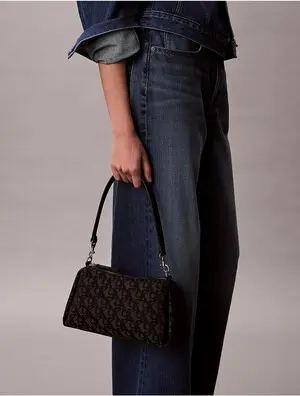 Calvin Klein Pleat Monogram Logo Shoulder Bag