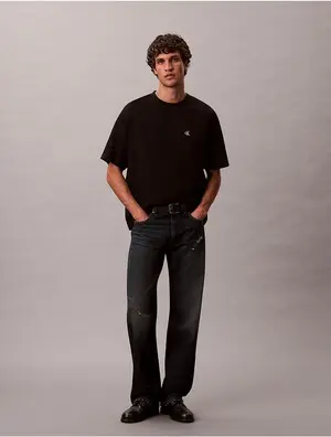 Calvin Klein Monogram Logo Relaxed Crewneck T-shirt - Black