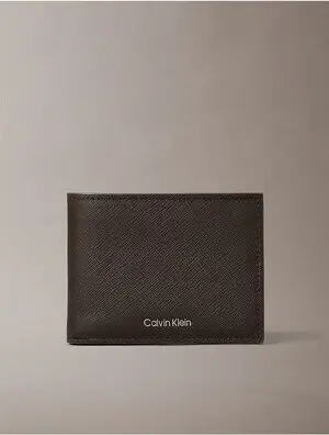 Calvin Klein Refined Saffiano Bifold Wallet - Ck Dark Brown
