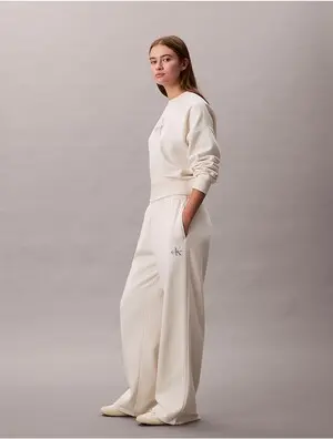 Calvin Klein Fleece Wide Leg Sweatpants - Tofu
