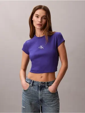 Calvin Klein Monologo Baby Tee - Blue River Fog