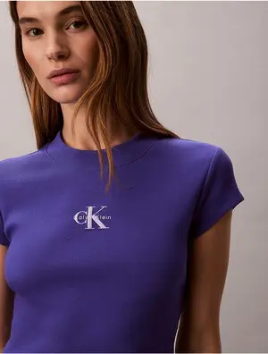 Calvin Klein Monologo Baby Tee - Blue River Fog