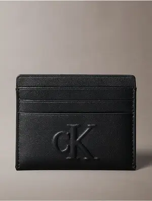Calvin Klein Sculpted Impression Card Case - Black
