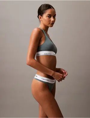 Calvin Klein Icon Cotton Modal Thong Blue Performance