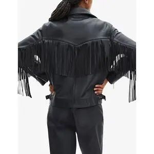 The Kooples Fringed Leather Jacket