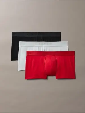 Calvin Klein 3-pack Low Rise Trunk - Black / Harbor Mist / Red Stamp