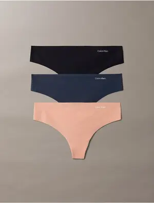 Calvin Klein Invisibles 3-pack Thong - Black / Speakeasy / Light Caramel