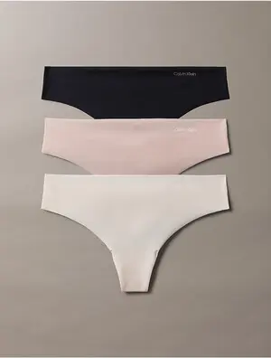 Calvin Klein Invisibles 3-pack Thong - Black / Subdued / Peach