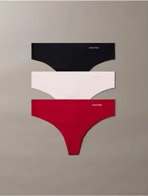 Calvin Klein Invisibles 3-pack Thong - Red Stamp / Nymph Thigh / Black