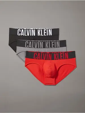 Calvin Klein Intense Power Micro 3-pack Hip Brief - Black / Grey Sky / Pompeian Red