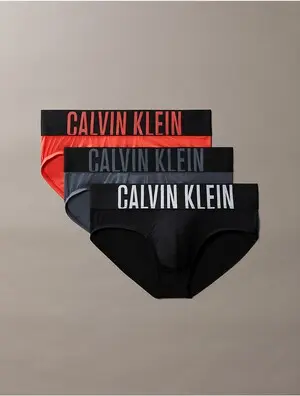 Calvin Klein Intense Power Micro 3-pack Hip Brief - Black / Turbulence / Vermillion Brown
