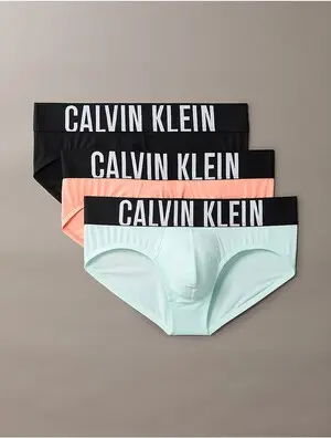 Calvin Klein Intense Power Micro 3-pack Hip Brief Papaya Punch / Black / Moonlight Jade