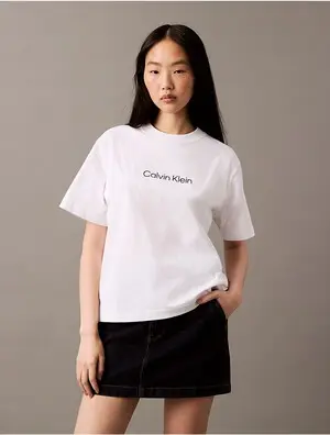 Calvin Klein Slogan Print T-shirts For Women