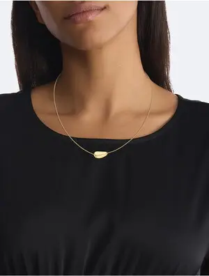 Calvin Klein Drop Pendant Link Necklace - Gold