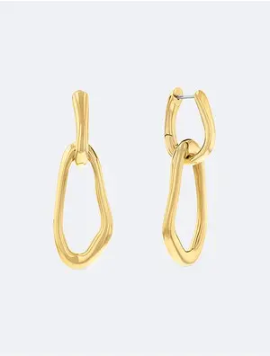 Calvin Klein Organic Chain Link Earrings - Gold