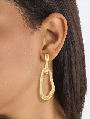 Calvin Klein Organic Chain Link Earrings - Gold