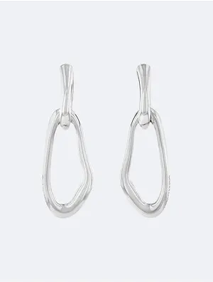 Calvin Klein Organic Chain Link Earrings - Silver