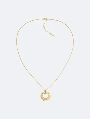 Calvin Klein Sculptural Round Pendant Necklace - Gold