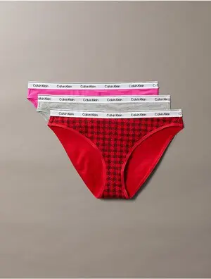 Calvin Klein Calvin Klein Modern Logo 3-Pack Bikini Blotched Plaid Multi