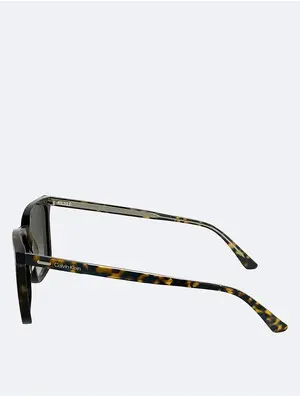 Calvin Klein Slim Modified Rectangle Sunglasses - Dark Havana