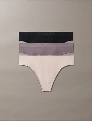 Calvin Klein Bonded Flex 3-pack Mid Rise Thong - Cedar Multi