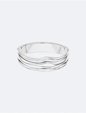 Calvin Klein Sculptural Hinged Bangle - Silver / Stainless Steel / Rose Gold