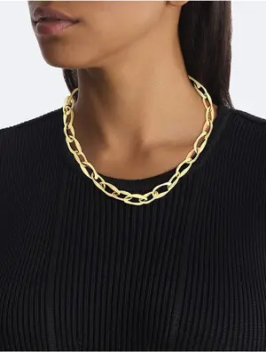 Calvin Klein Organic Shape Link Chain Necklace - Gold