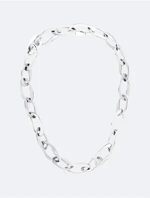Calvin Klein Organic Shape Link Chain Necklace - Silver