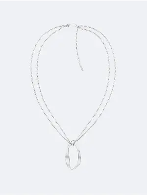 Calvin Klein Round Pendant Necklace - Silver
