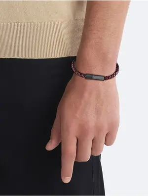 Calvin Klein Braided Bracelet - Cherrywood / Stainless Steel