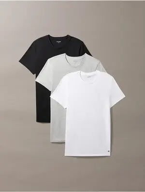 Calvin Klein Cotton Classics 3-pack Crewneck T-shirt - Grey Heather Multi