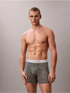 Calvin Klein Icon Cotton Stretch Limited Edition Boxer Brief - Blotched Plaid Grey Heather