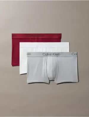 Calvin Klein Ultra Soft Modal 3-pack Trunk - Greatest Grey / Beet Red / Icy Grey