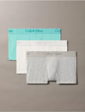 Calvin Klein Ultra Soft Modal 3-pack Trunk Grey Heather / Chalk / Saltwater Aqua