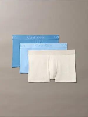 Calvin Klein Ultra Soft Modal 3-pack Trunk Oatmeal Heather/gulf Blue /liberty Blue
