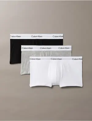 Calvin Klein Icon Cotton Stretch 3-pack Low Rise Trunk - Grey Heather / White / Black