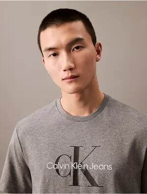 Calvin Klein Monologo Tee - Medium Grey Heather