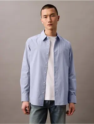 Calvin Klein Solid Oxford Classic Button-down Shirt Blue Horizon