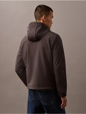 Calvin Klein Lined Soft Shell Hooded Jacket - Asphalt
