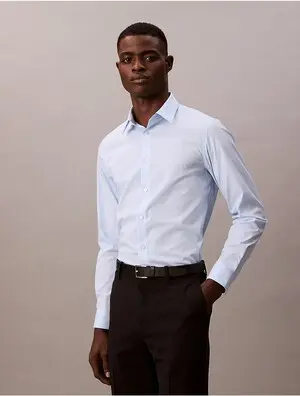 Calvin Klein Solid Slim Fit Button-down Shirt - Blue