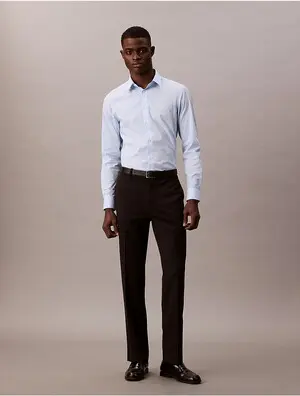 Calvin Klein Solid Slim Fit Button-down Shirt - Blue