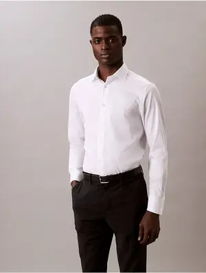 Calvin Klein Solid Slim Fit Button-down Shirt - White