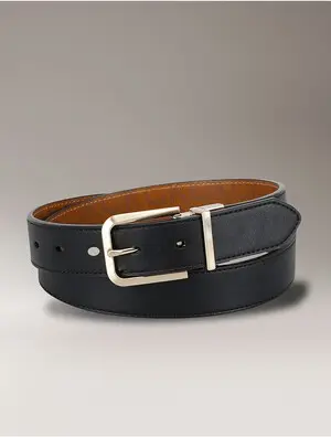Calvin Klein Reversible Monogram Logo Belt - Black / Logo